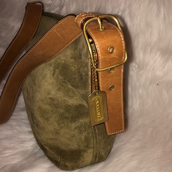 Coach | Bags | Coach Vintage Forest Green Hobo Tote Bucket Bag | Poshmark